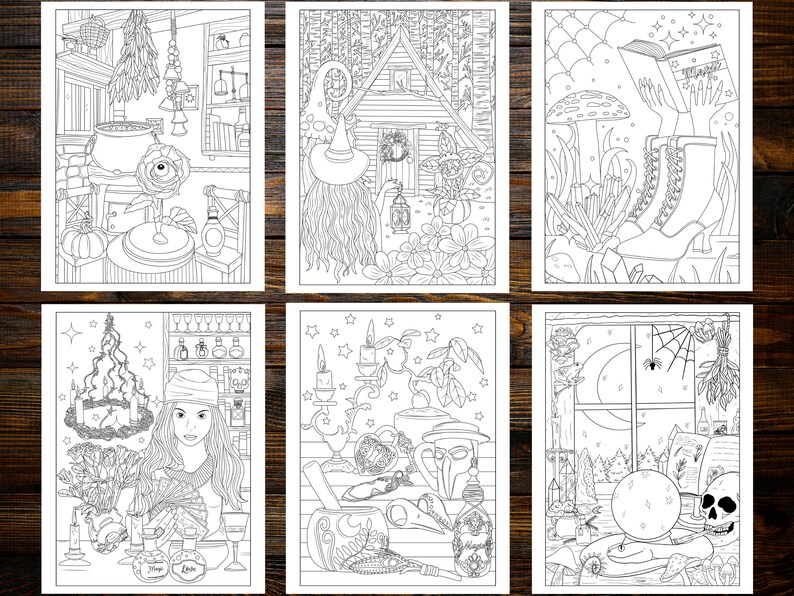 Witchcraft - Magic Spells Coloring Book: Dive Into the World of Witches ...