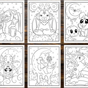 Creepy Kawaii Pastel Goth Coloring Book: Cute Horror Spooky Chibi ...