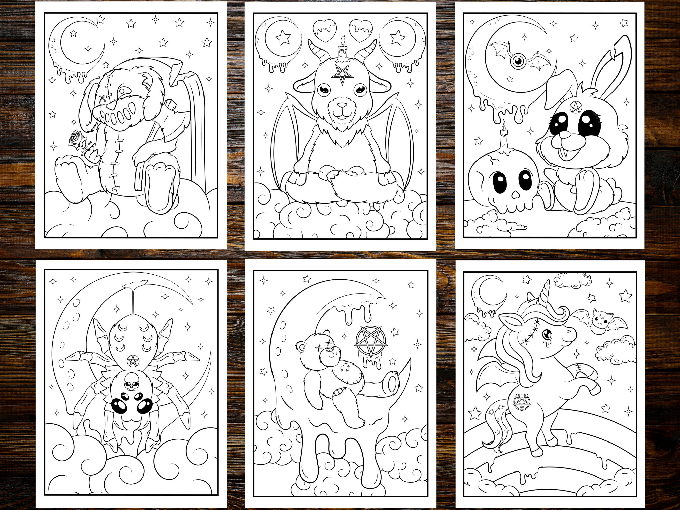 Creepy Kawaii Pastel Goth Coloring Book: Cute Horror Spooky - Etsy