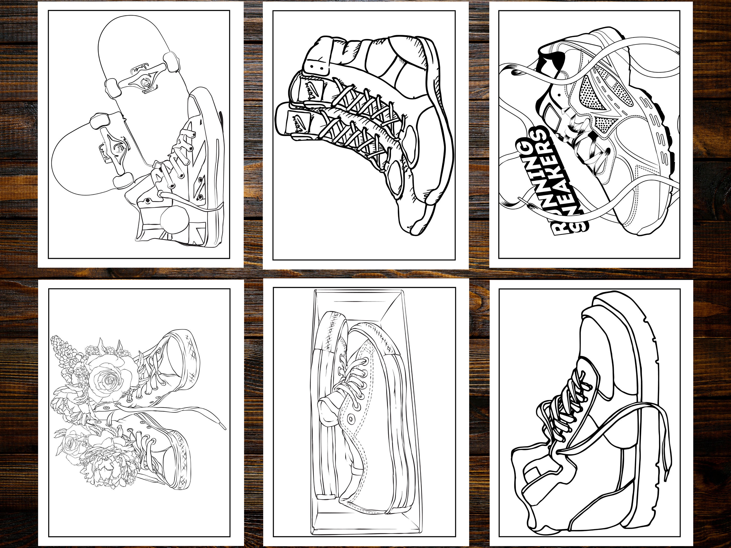 Sneakers & Shoes Coloring Book for Kids, Teens, Adults: Color Your Way ...