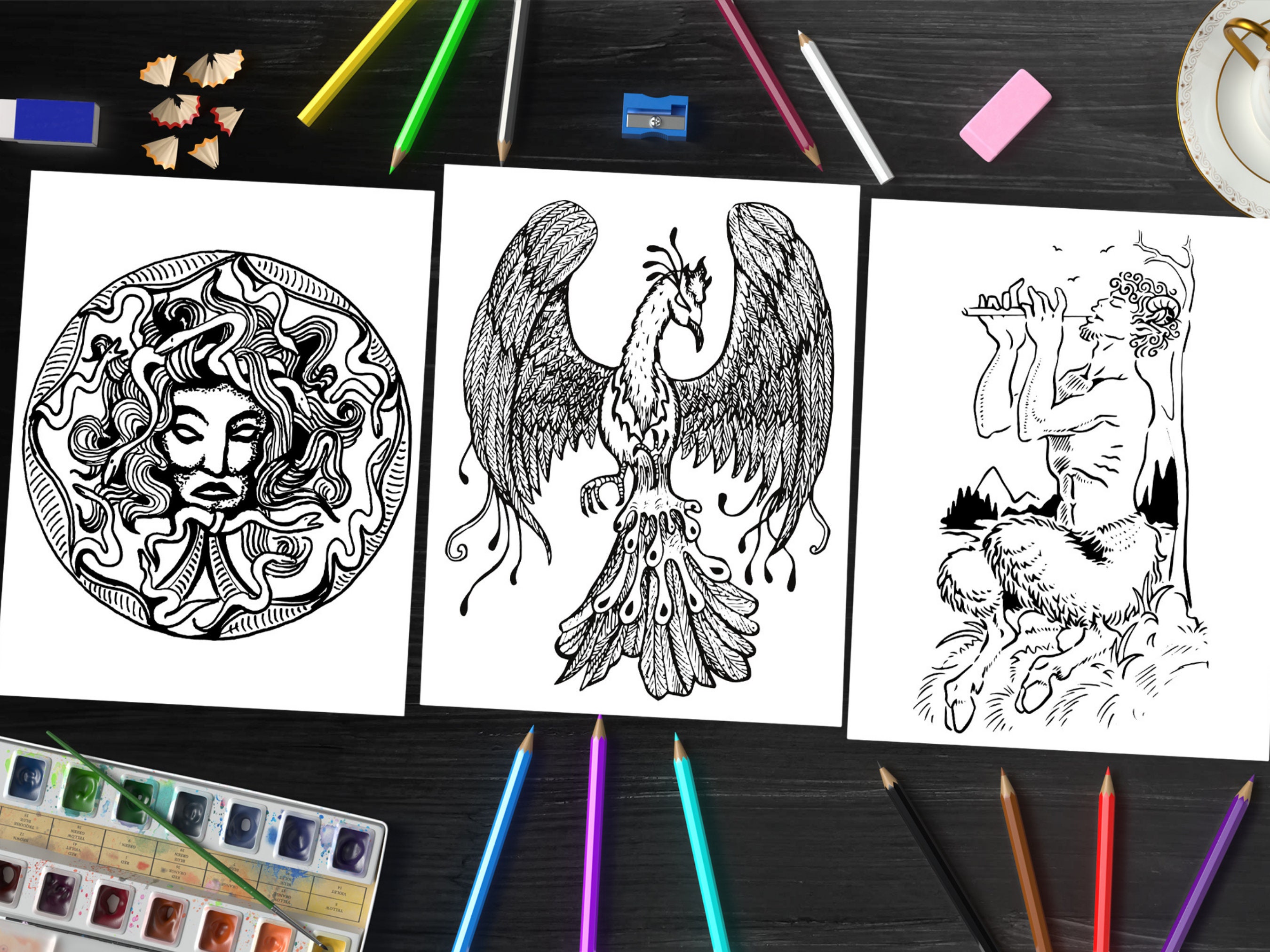 Greek Mythology Coloring Book, Ancient Gods, Greece (printable Pages ...
