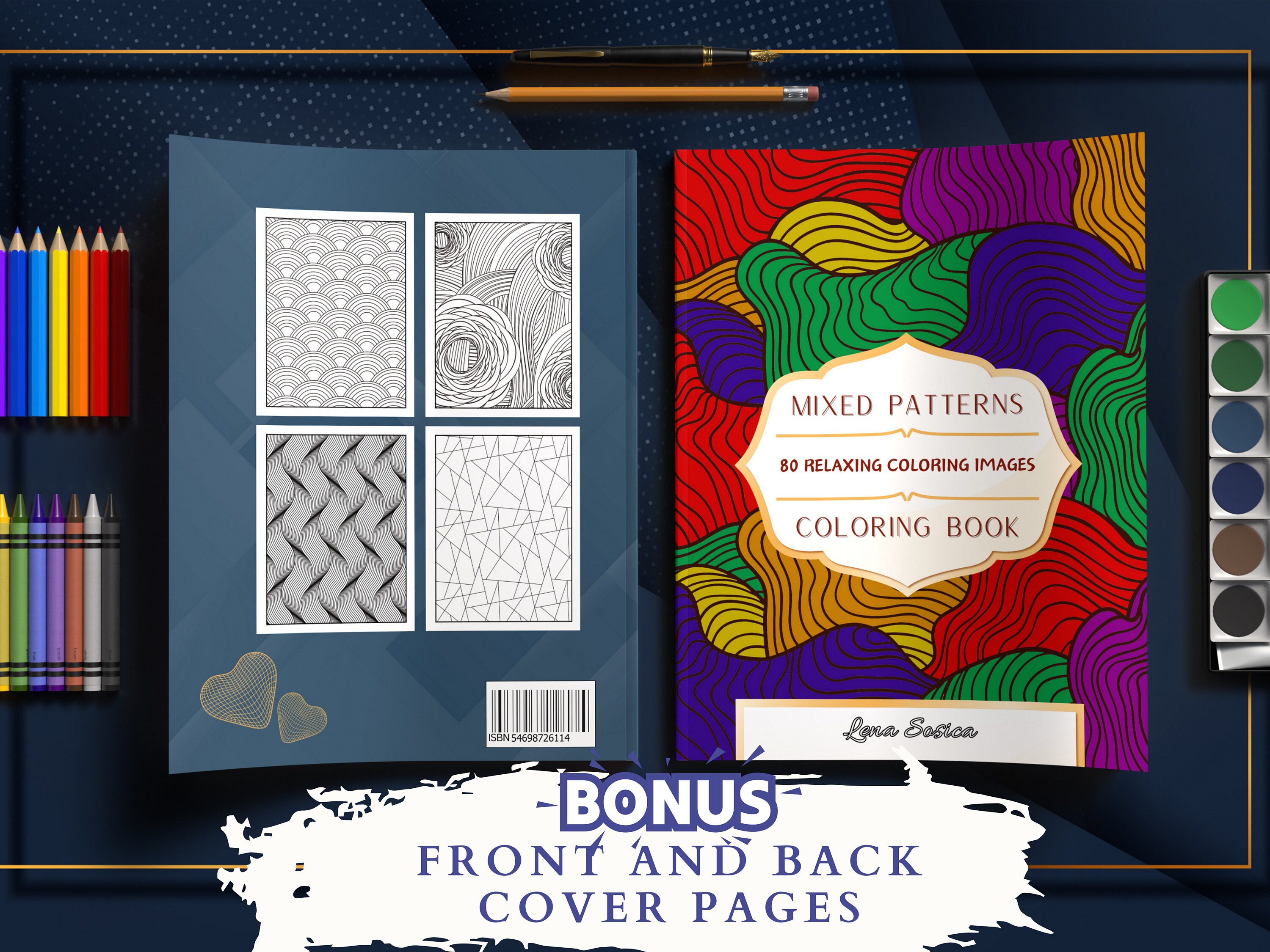 Mixed Patterns Coloring Book: 80 Relaxing Coloring Images geometric ...