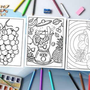Fruits Coloring Book: A Juicy Coloring Adventure (printable Pages) - Etsy