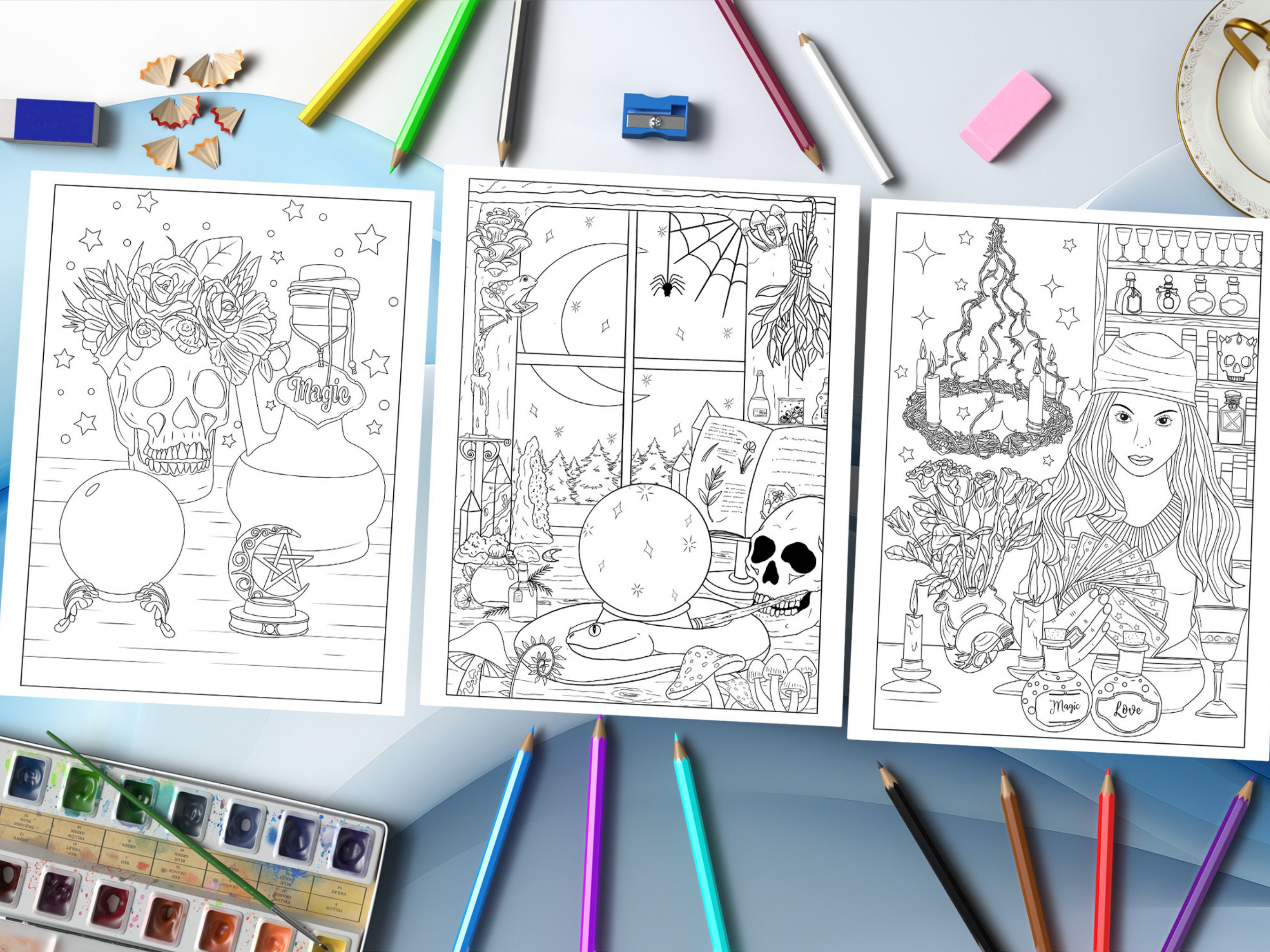 Witchcraft - Magic Spells Coloring Book: Dive Into the World of Witches ...
