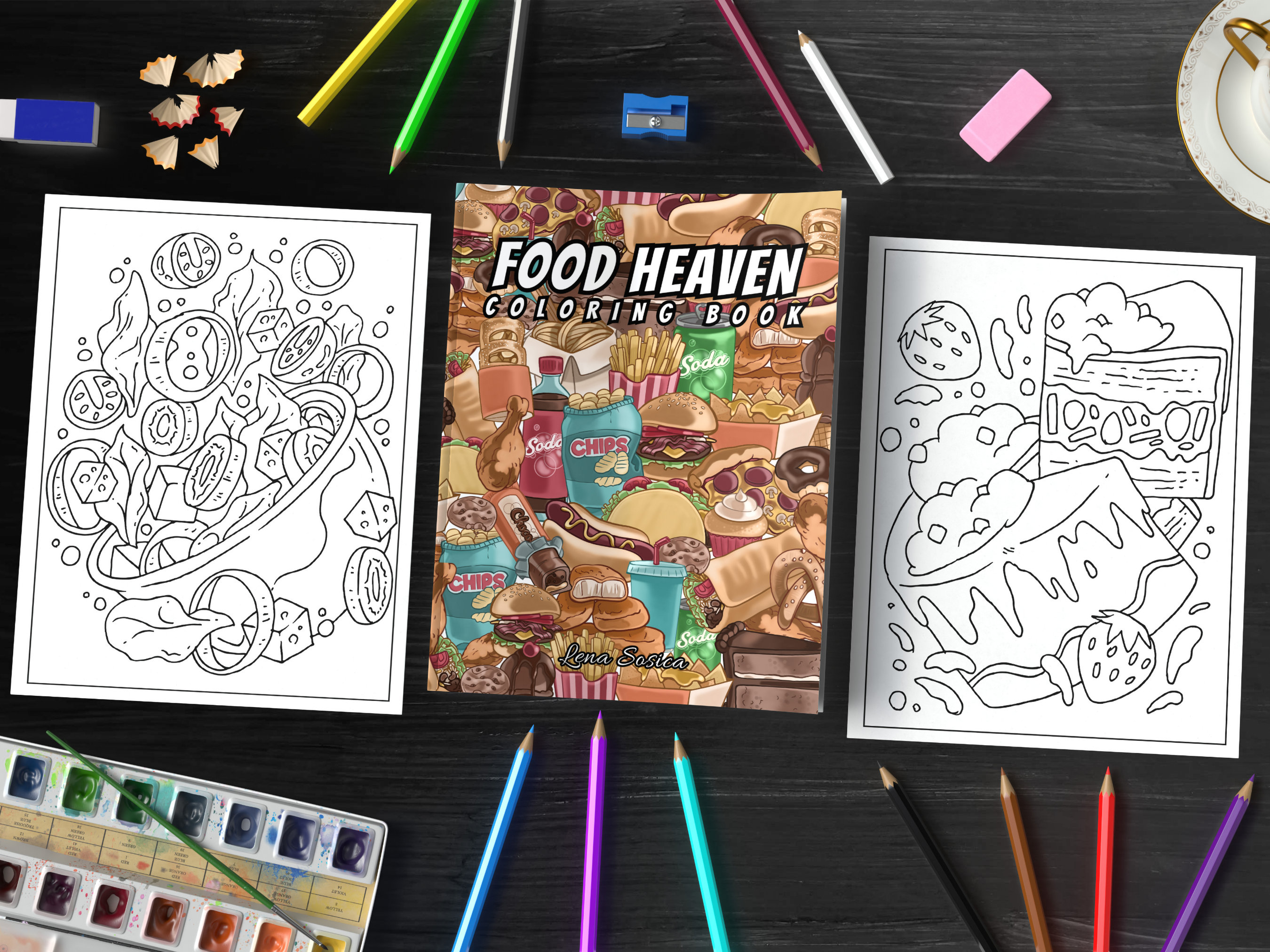 Food Heaven Coloring Book: Whimsical Journey for Food Lovers (printable ...