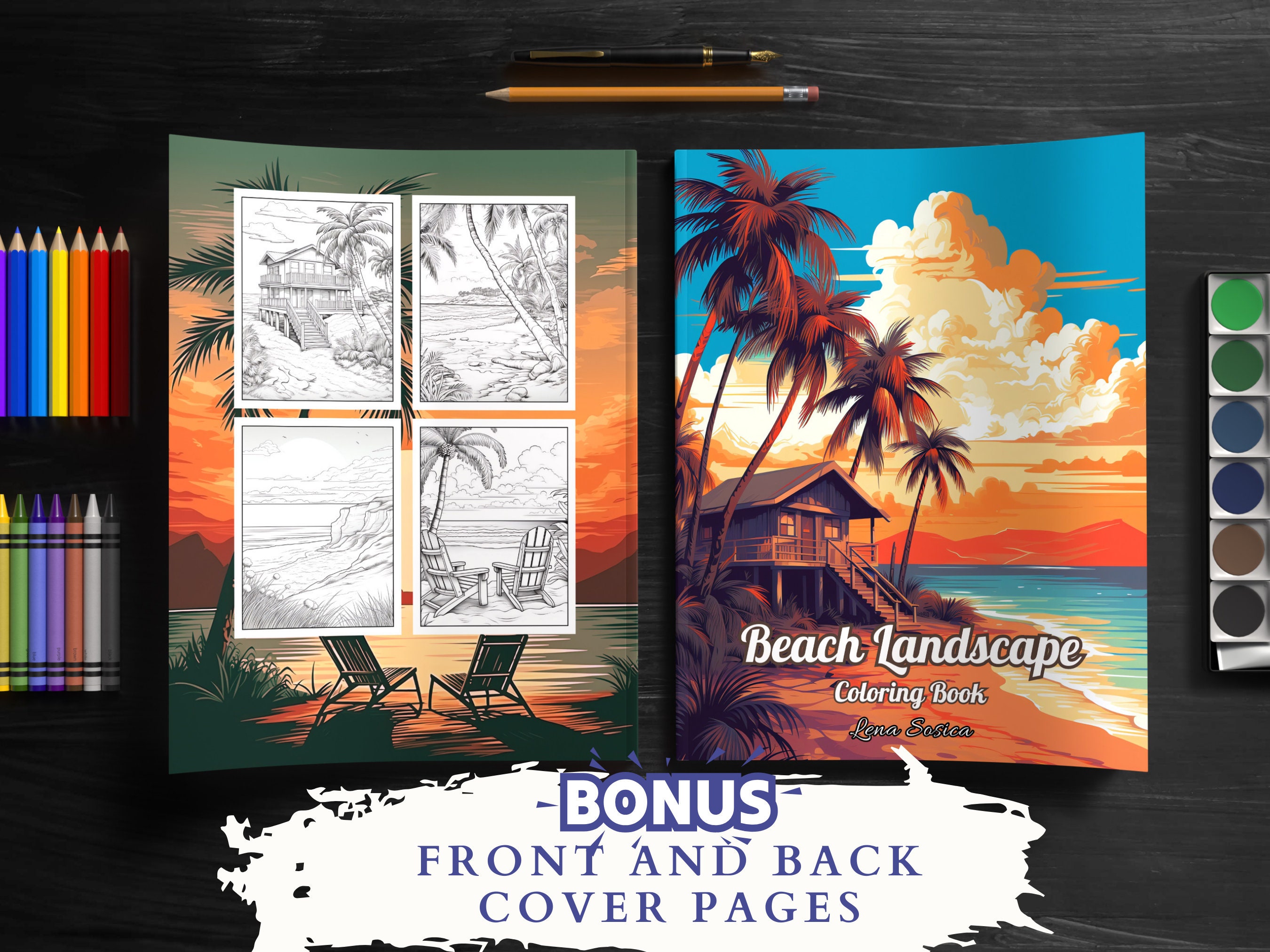 Beach Landscape Coloring Book: Discover the Beauty of Coastal Serenity ...