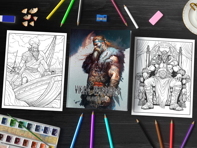 Viking Warriors Coloring Book: Explore Norse Sagas With Colors ...