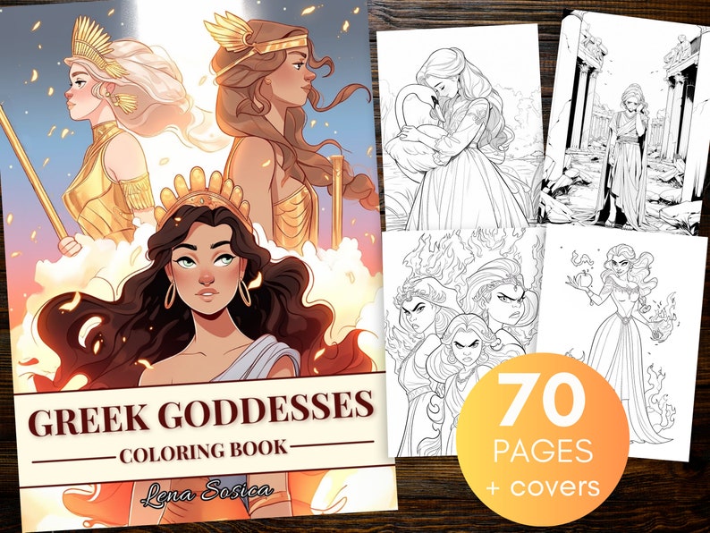 Greek Goddesses Coloring Book: the Women of Mount Olympus in a World of ...