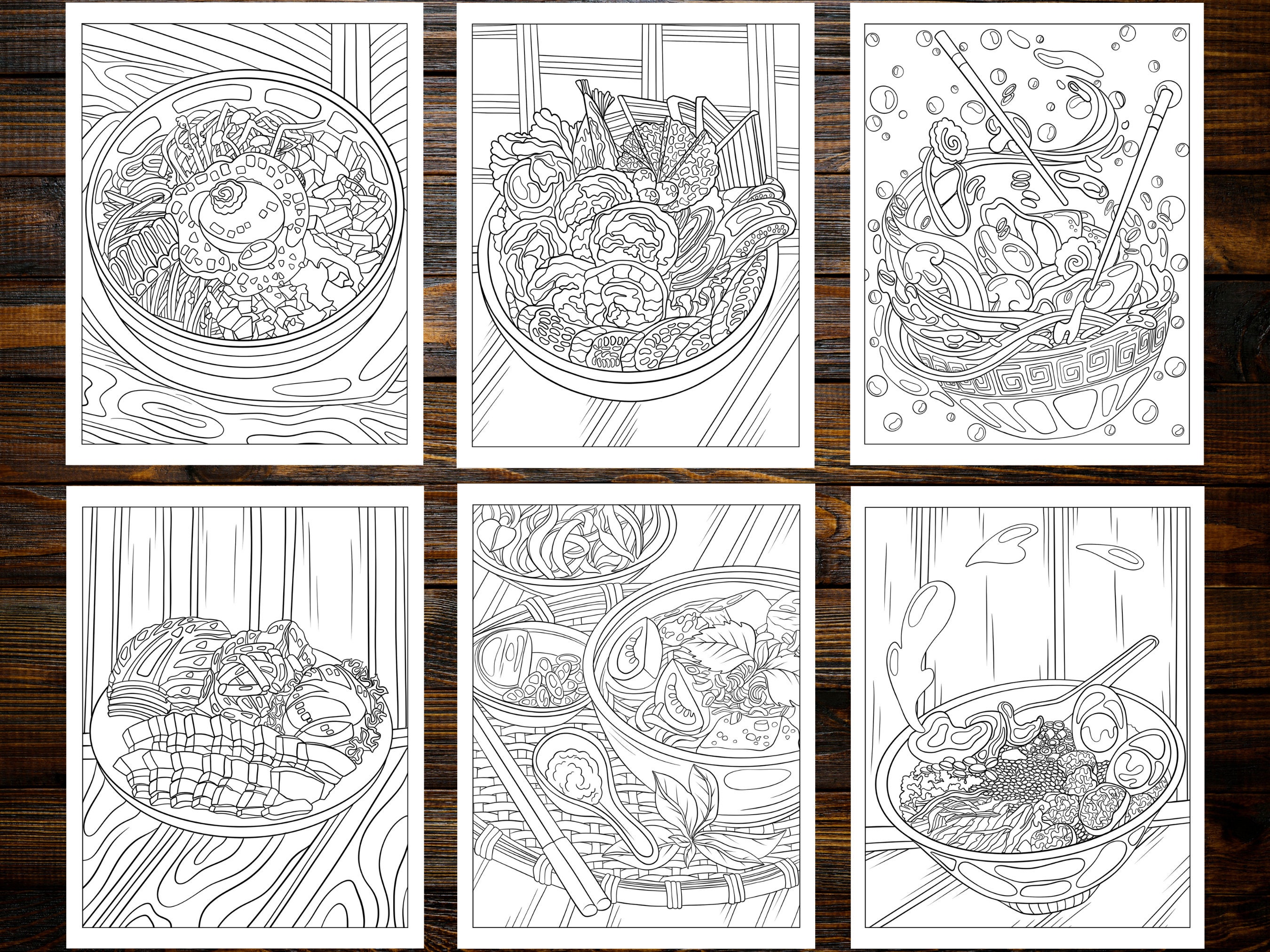 Anime Food Coloring Book: Sushi, Ramen, Sweets (printable Pages) - Etsy