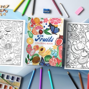 Fruits Coloring Book: A Juicy Coloring Adventure (printable Pages) - Etsy