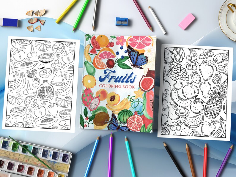 Fruits Coloring Book: A Juicy Coloring Adventure (printable Pages) - Etsy