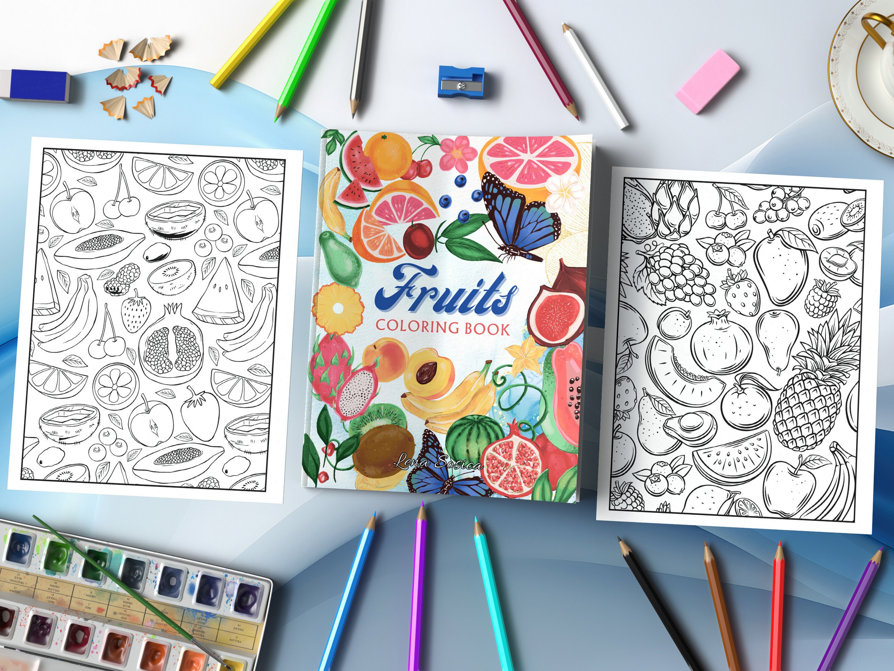 Fruits Coloring Book: A Juicy Coloring Adventure (printable Pages) - Etsy