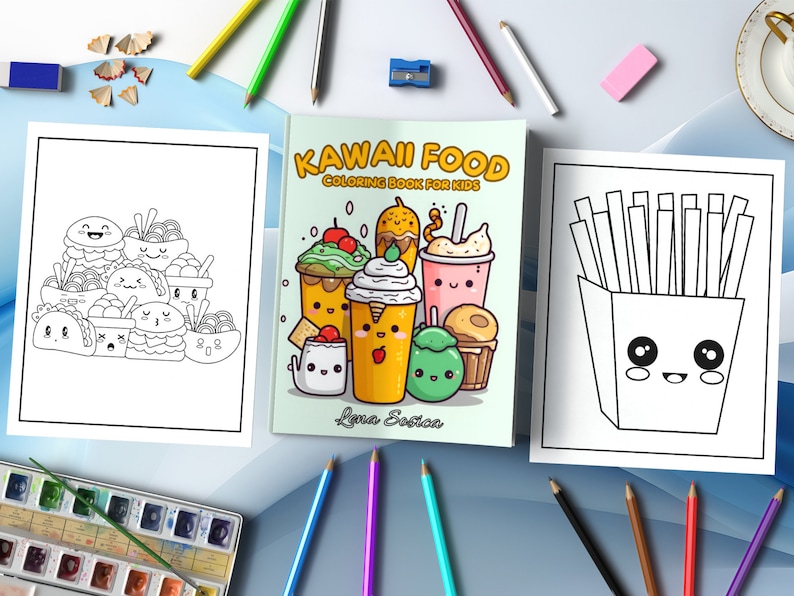 Kawaii Food Coloring Book for Kids: Easy, Fun, and Adorable Kawaii Food ...