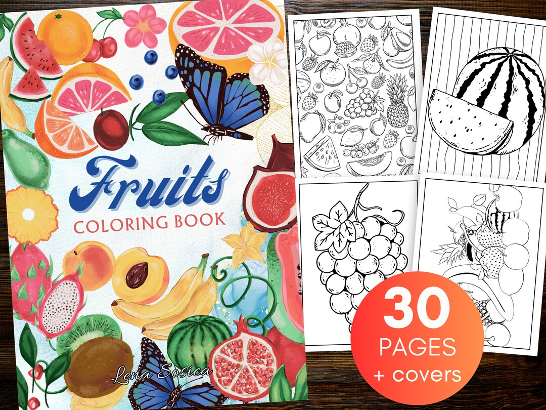 Fruits Coloring Book: A Juicy Coloring Adventure (printable Pages) - Etsy
