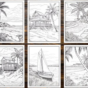 Beach Landscape Coloring Book: Discover the Beauty of Coastal Serenity ...