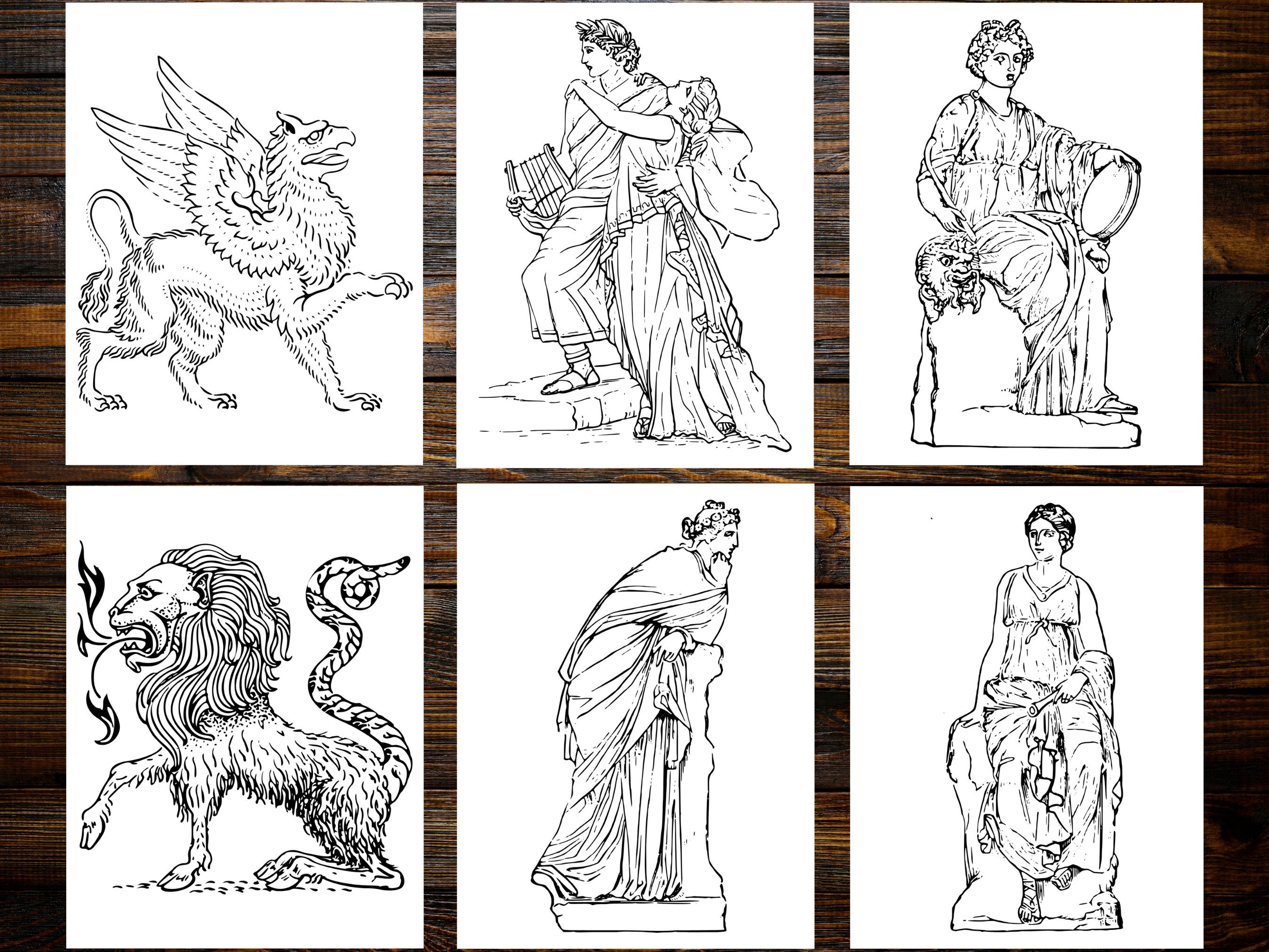 Greek Mythology Coloring Book, Ancient Gods, Greece printable Pages - Etsy