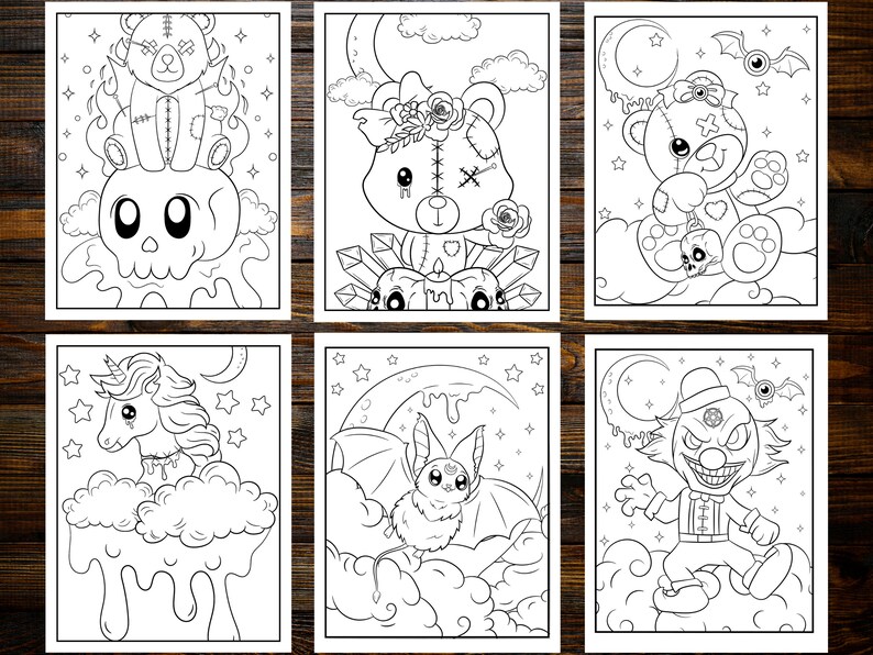Creepy Kawaii Pastel Goth Coloring Book: Cute Horror Spooky - Etsy