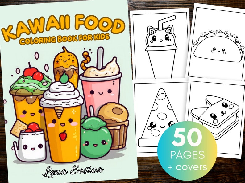 Kawaii Food Coloring Book for Kids: Easy, Fun, and Adorable Kawaii Food ...