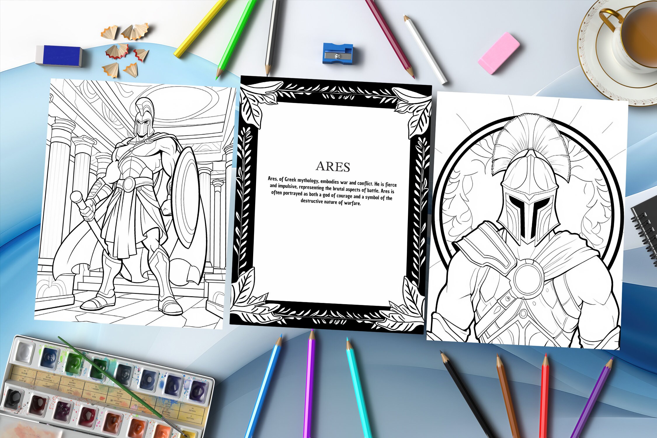 Greek Gods Coloring Book: the Men of Mount Olympus in a World of Color ...
