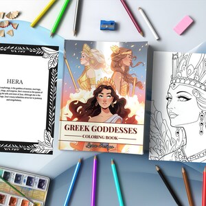 Greek Goddesses Coloring Book: the Women of Mount Olympus in a World of ...
