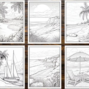 Beach Landscape Coloring Book: Discover the Beauty of Coastal Serenity ...