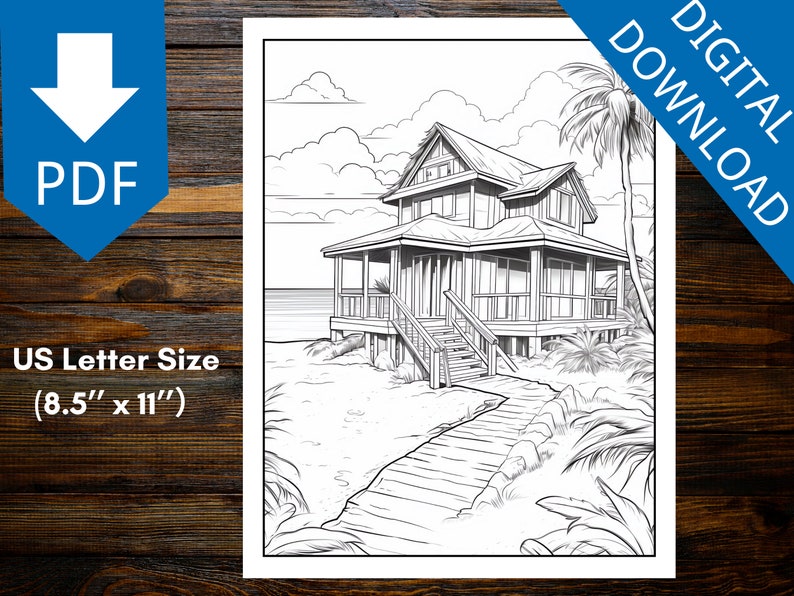 Beach Landscape Coloring Book: Discover the Beauty of Coastal Serenity ...
