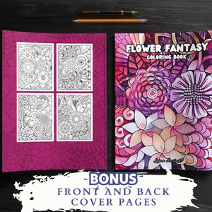 Flower Fantasy Coloring Book: World of Vibrant Blooms and Relaxation ...