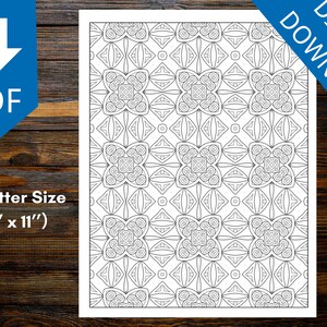 Intricate Patterns & Shapes Adult Coloring Book, 57 Captivating Designs ...