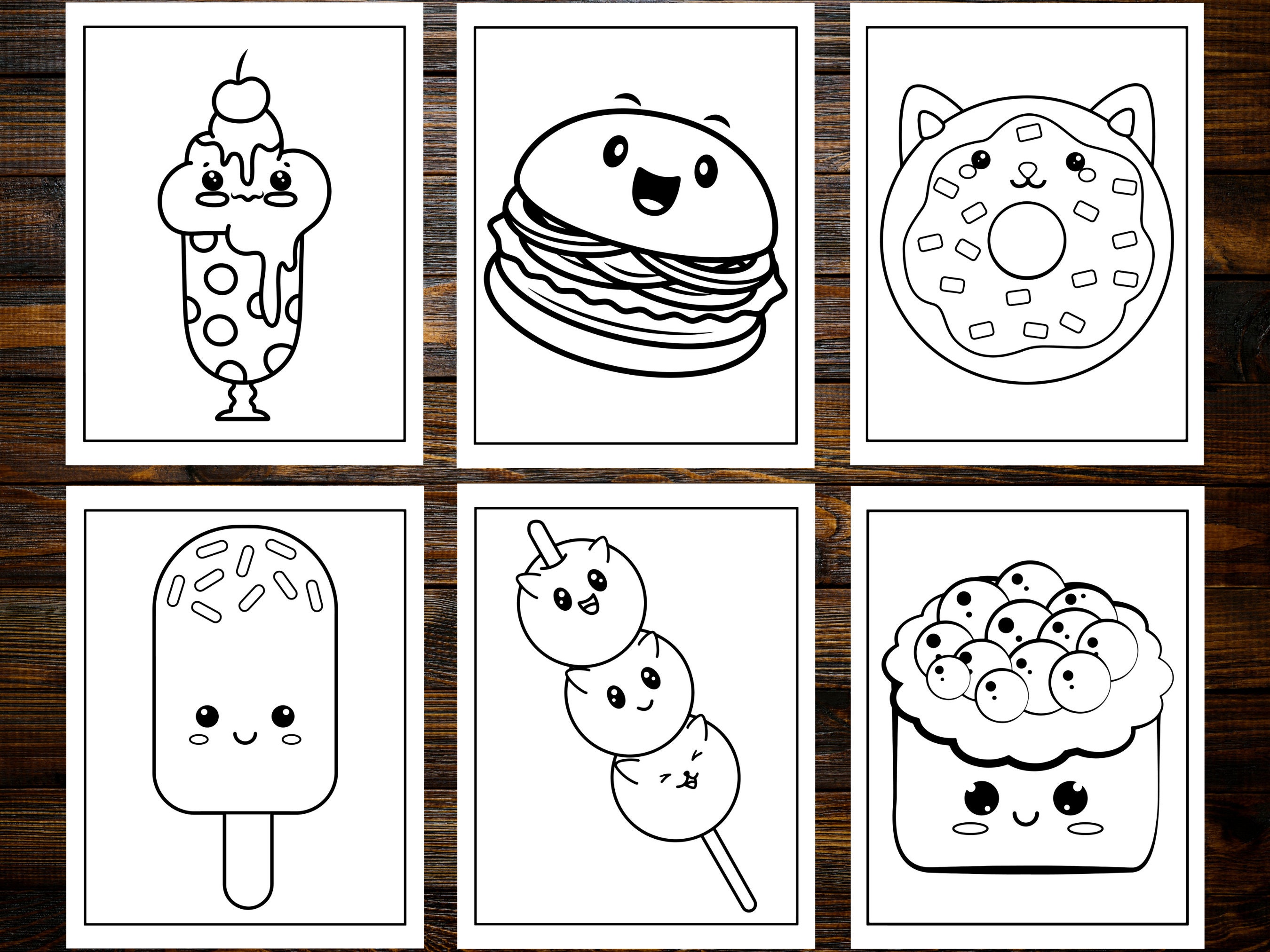 Kawaii Food Coloring Book for Kids: Easy, Fun, and Adorable Kawaii Food ...