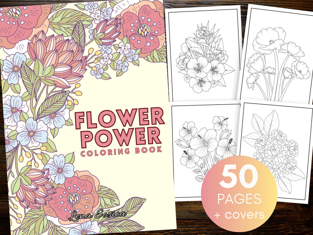 Flower Power Coloring Book: Blossoming Gardens (printable Pages) - Etsy