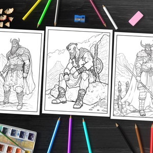 Viking Warriors Coloring Book: Explore Norse Sagas With Colors ...