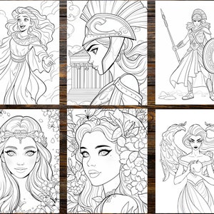 Greek Goddesses Coloring Book: the Women of Mount Olympus in a World of ...