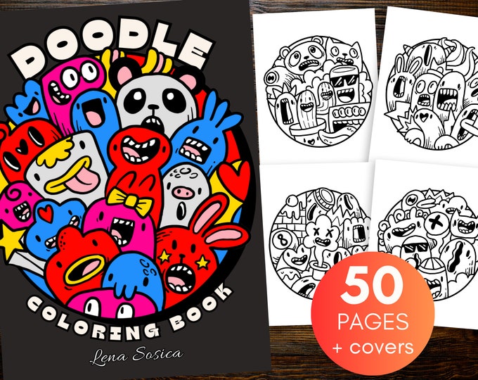 Printable Doodle Coloring Pages, Fun and Relaxing Designs for All Ages ...