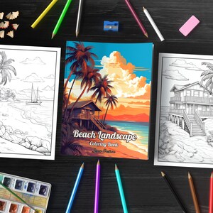 Beach Landscape Coloring Book: Discover the Beauty of Coastal Serenity ...