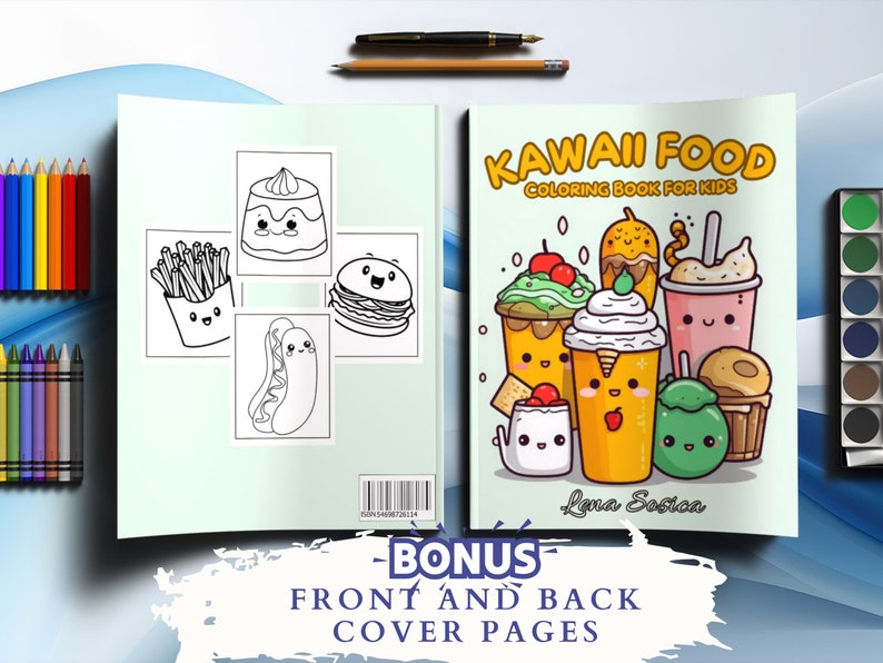 Kawaii Food Coloring Book for Kids: Easy, Fun, and Adorable Kawaii Food ...