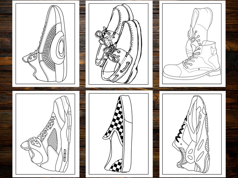 Sneakers & Shoes Coloring Book for Kids, Teens, Adults: Color Your Way ...