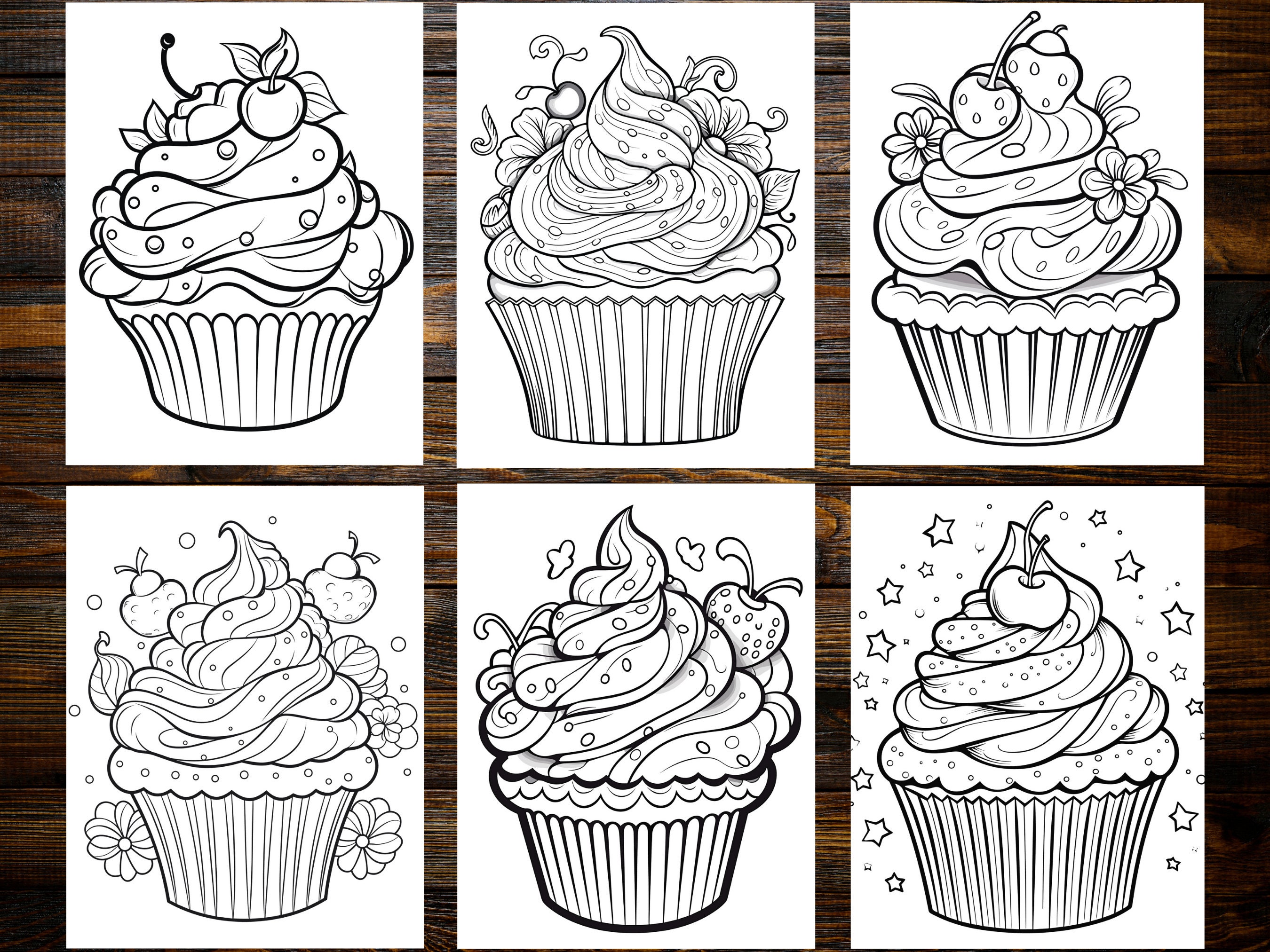 Cupcakes Coloring Book: Create Your Own Cupcake Wonderland (printable ...