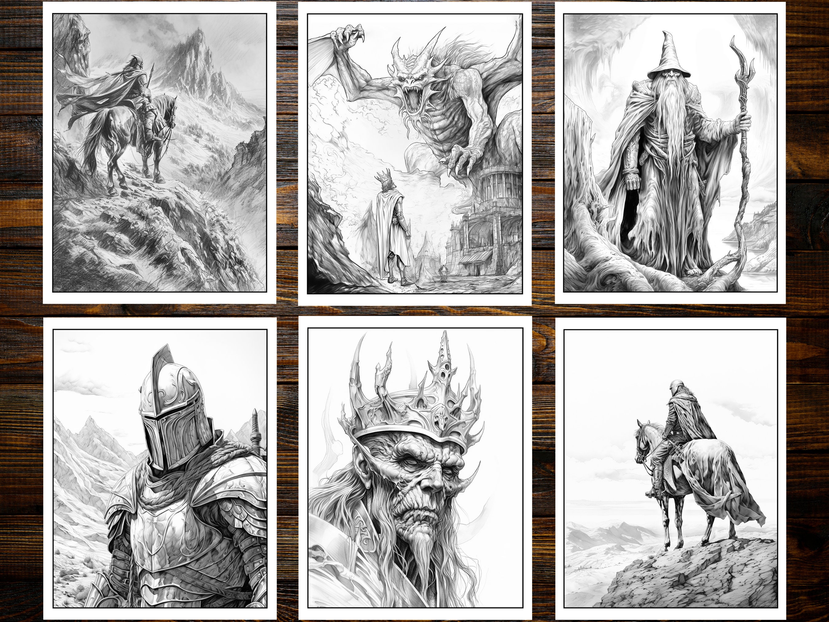 Medieval Fantasy Coloring Book: Journey Through Enchanted Realms and ...