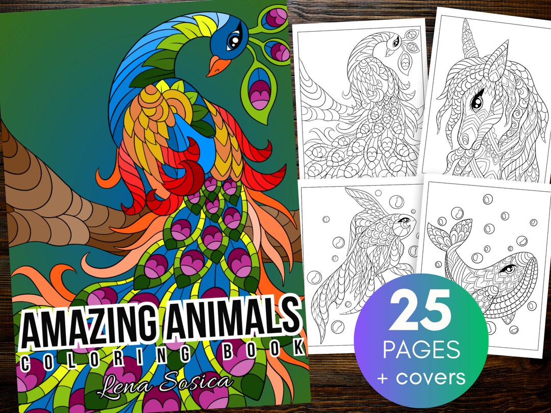 Amazing Animals Coloring Book: Discover Relaxation and Stress Relief ...