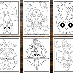 Creepy Kawaii Pastel Goth Coloring Book: Cute Horror Spooky Chibi ...