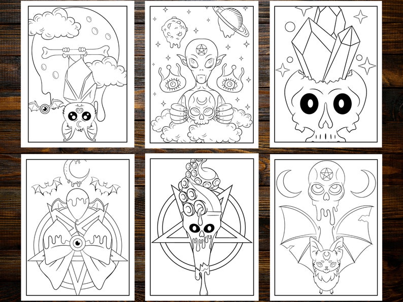 Creepy Kawaii Pastel Goth Coloring Book: Cute Horror Spooky - Etsy