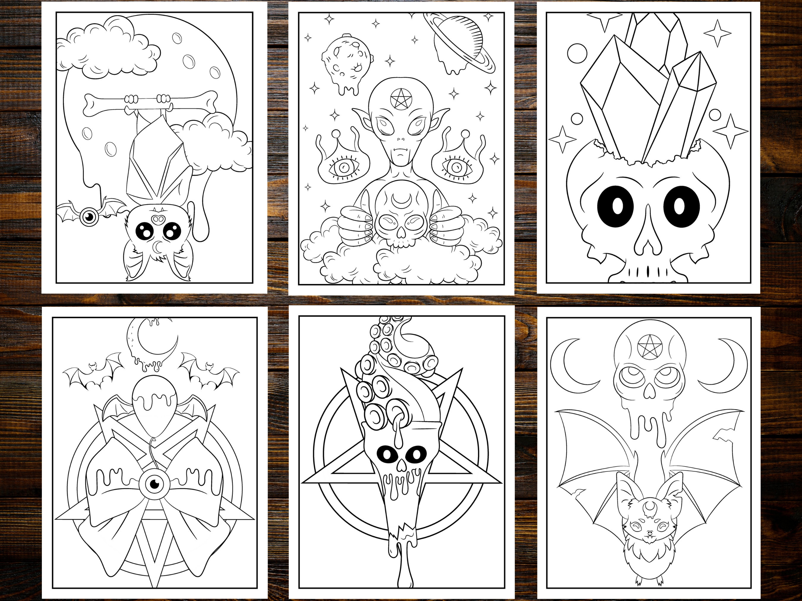 Creepy Kawaii Pastel Goth Coloring Book: Cute Horror Spooky - Etsy