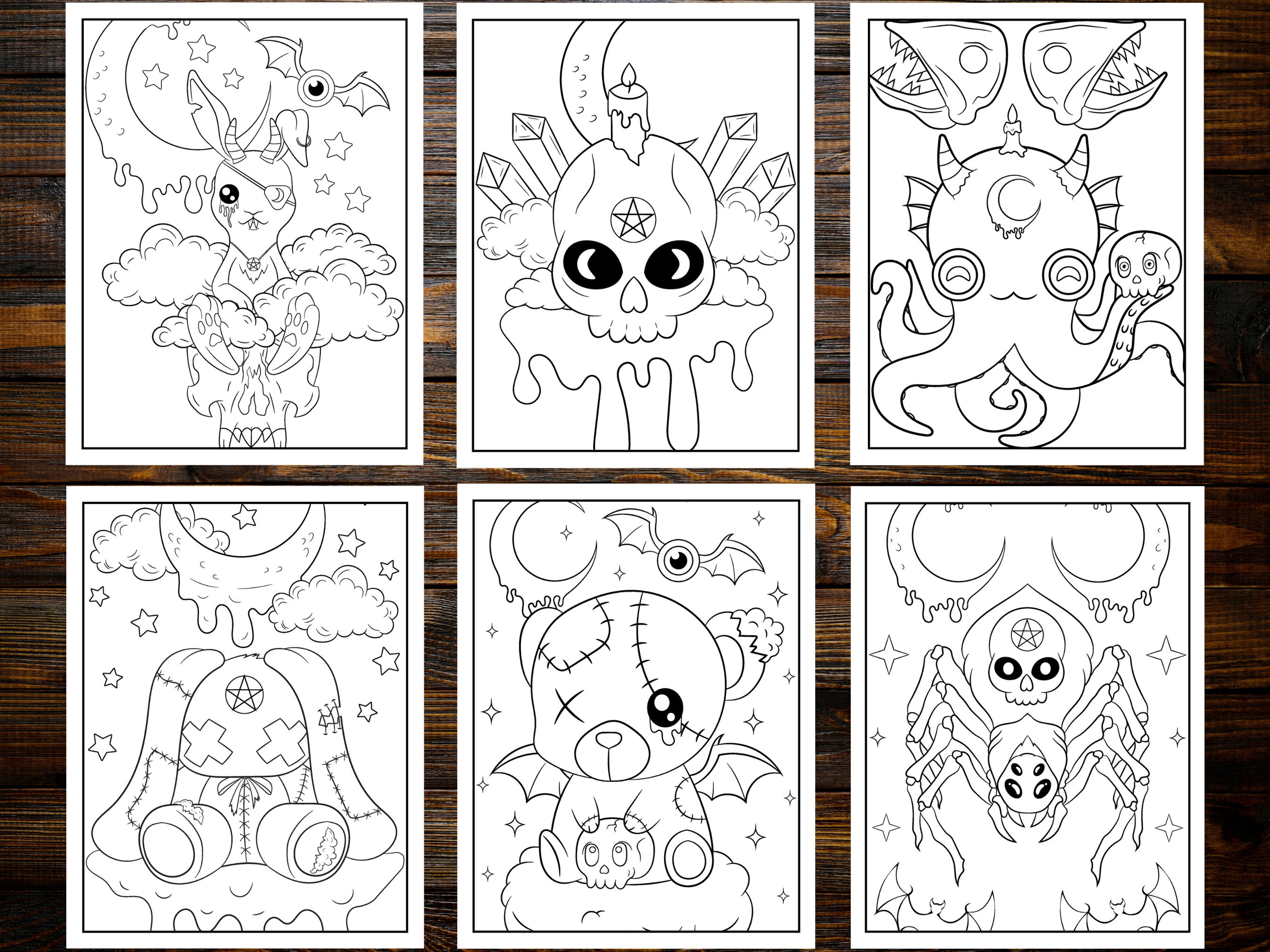 Creepy Kawaii Pastel Goth Coloring Book: Cute Horror Spooky - Etsy