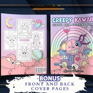 Creepy Kawaii Pastel Goth Coloring Book: Cute Horror Spooky Chibi ...