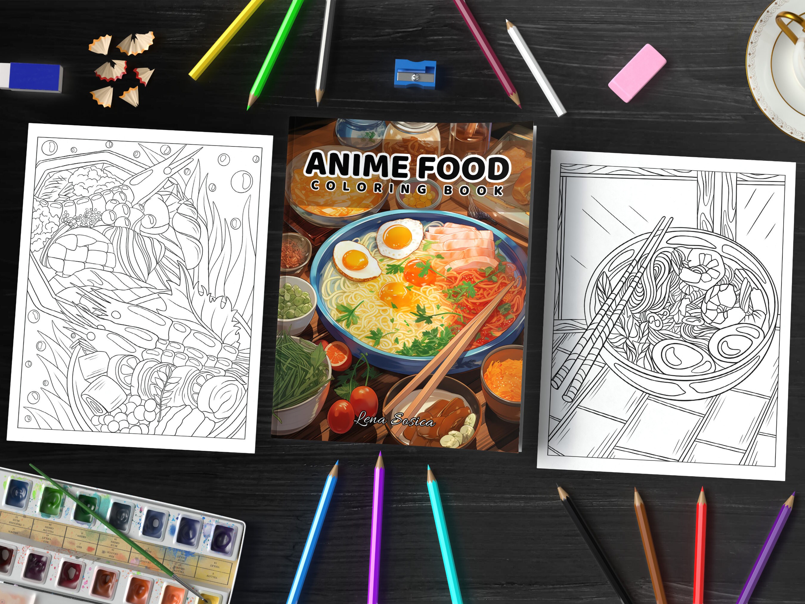 Anime Food Coloring Book: Sushi, Ramen, Sweets (printable Pages) - Etsy