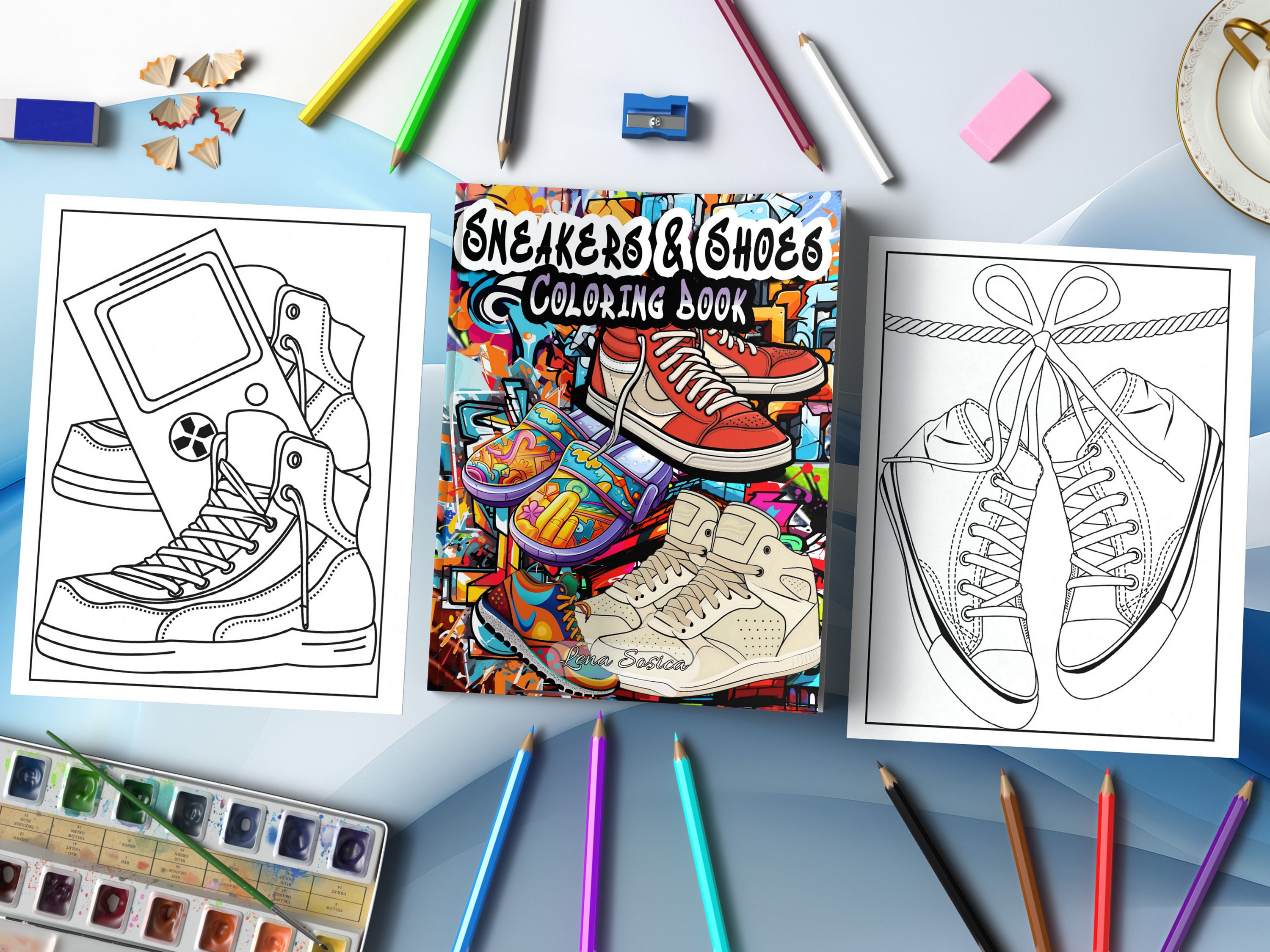 Sneakers & Shoes Coloring Book for Kids, Teens, Adults: Color Your Way ...
