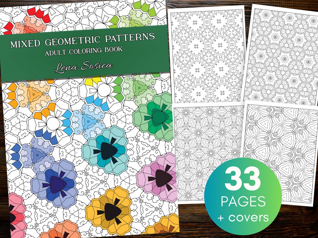 Mixed Geometric Patterns Adult Coloring Book: A Coloring Journey for ...