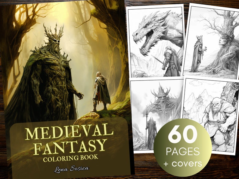 Medieval Fantasy Coloring Book: Journey Through Enchanted Realms and ...