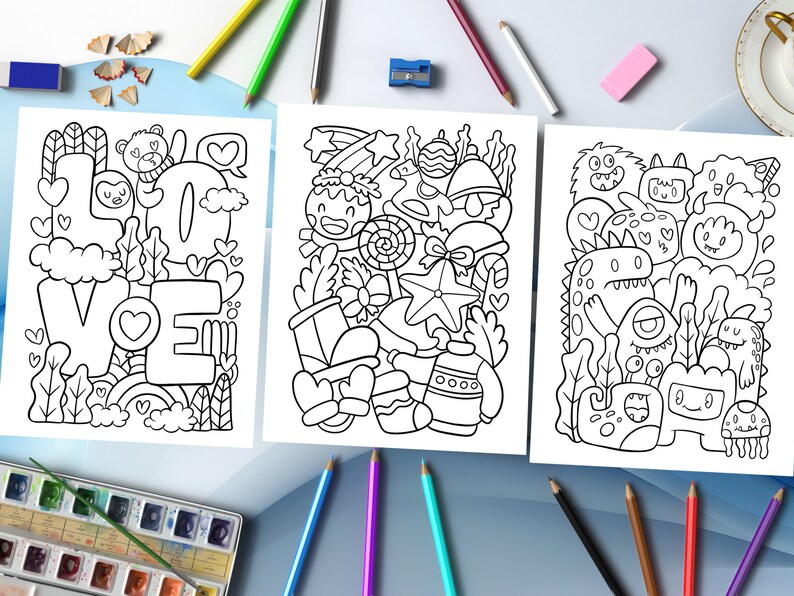 Doodle Coloring Book: Fun and Artistic Delights, Where Imaginations ...