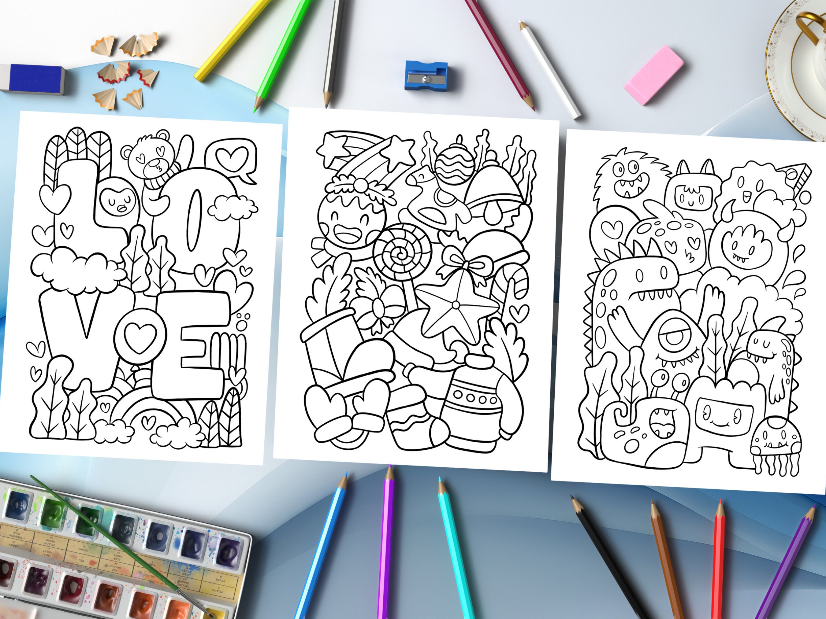 Doodle Coloring Book: Fun and Artistic Delights, Where Imaginations ...